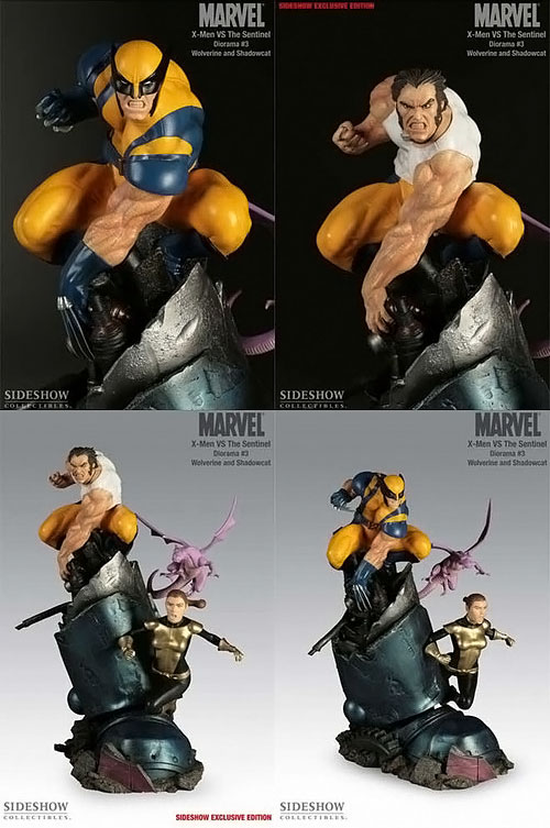 Sideshow X-Men Vs Sentinel WOLVERINE SHADOWCAT Diorama Statue – Statue ...